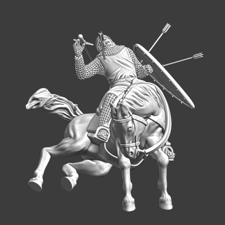 3D Printable Medieval crusader knight downed by an arrow storm by ...