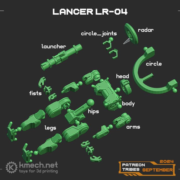 3D Printable LANCER robot by Kmech