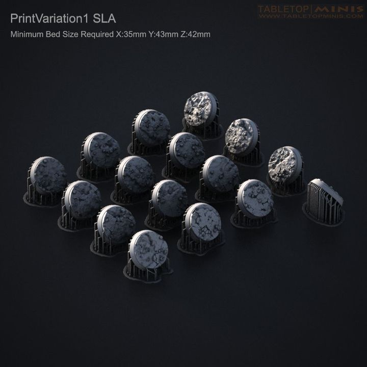 3D Printable Acid Pools 32x32mm Circular Bases by TableTopMinis