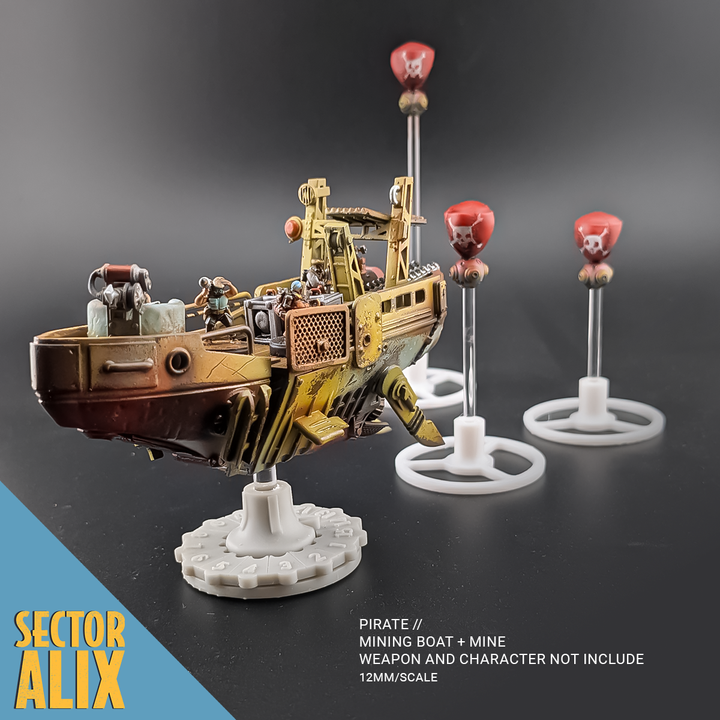 3D Printable SECTOR ALIX - Pirate mining boat by Bishok