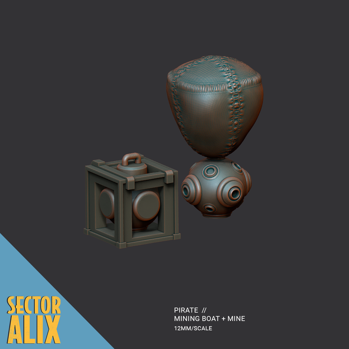 3D Printable SECTOR ALIX - Pirate mining boat by Bishok