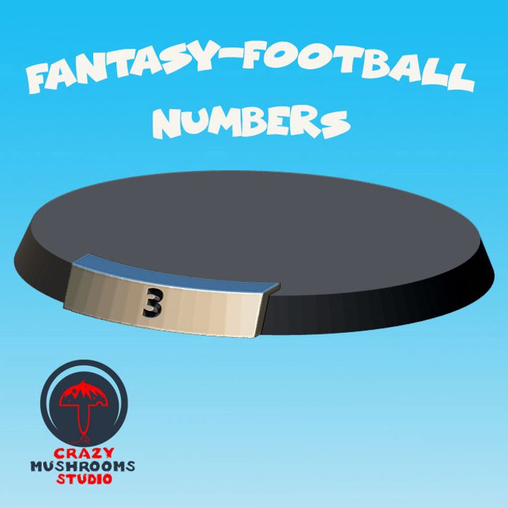 3D Printable Fantasy Football Numbers by agostini