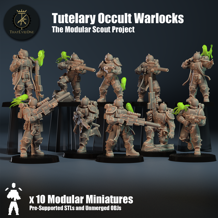 3D Printable Modular Scout Warlocks - Presupported by ThatEvilOne
