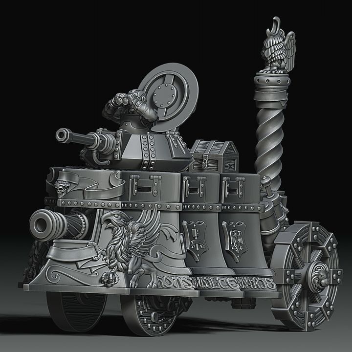 3D Printable Empire Steam Tank - Steampunk - 32mm by TheGoodBrick