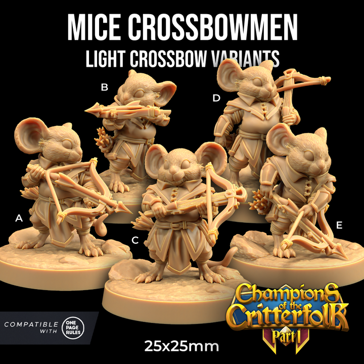 3D Printable Crossbow Mice | PRESUPPORTED | Champions of The ...