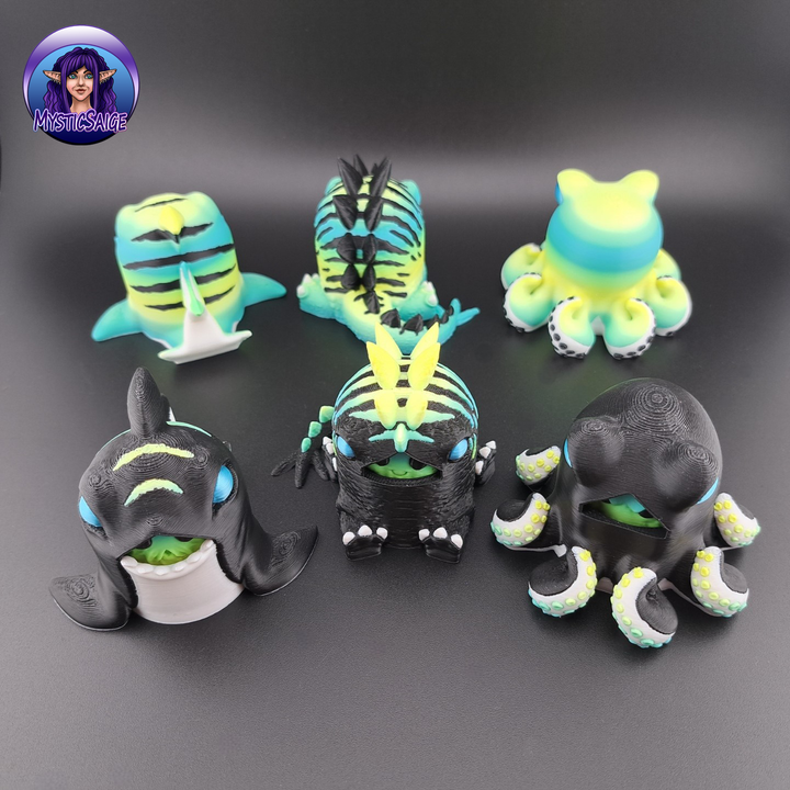 3D Printable Squatchlings in Costumes - Chibi Cryptids by MysticSaige