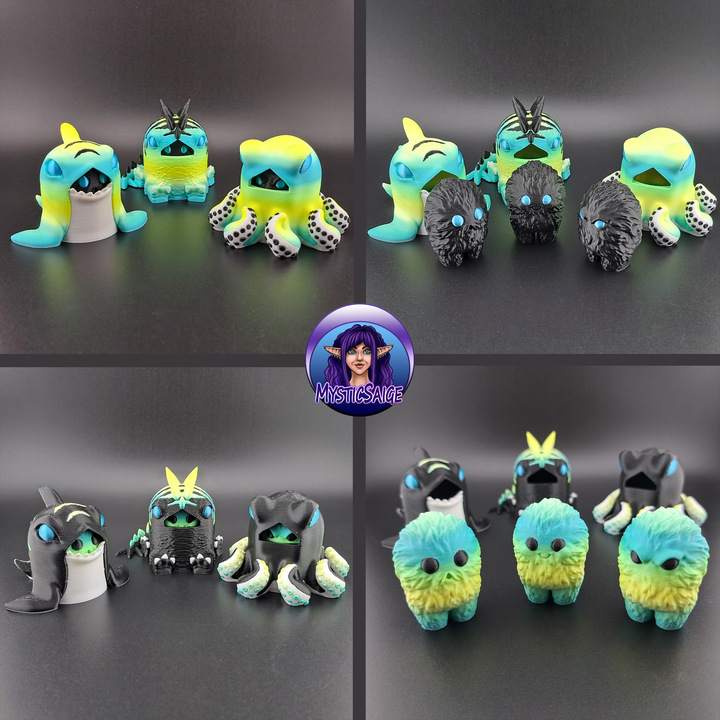 3D Printable Squatchlings in Costumes - Chibi Cryptids by MysticSaige