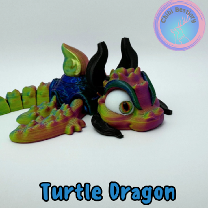 3D Printable Turtle Dragon Flexi by ChibiBestiary