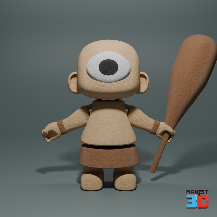 3D Printable 3D Printable Cyclops Articulated Flexi With Club STL Files ...