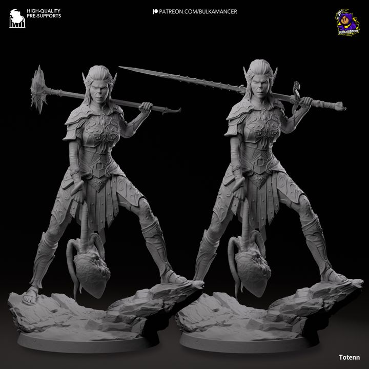 3D Printable Judgemental Warrior | 277mm by Bulkamancer Sculpts