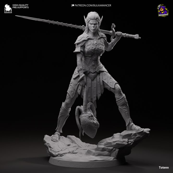 3D Printable Judgemental Warrior | 277mm by Bulkamancer Sculpts