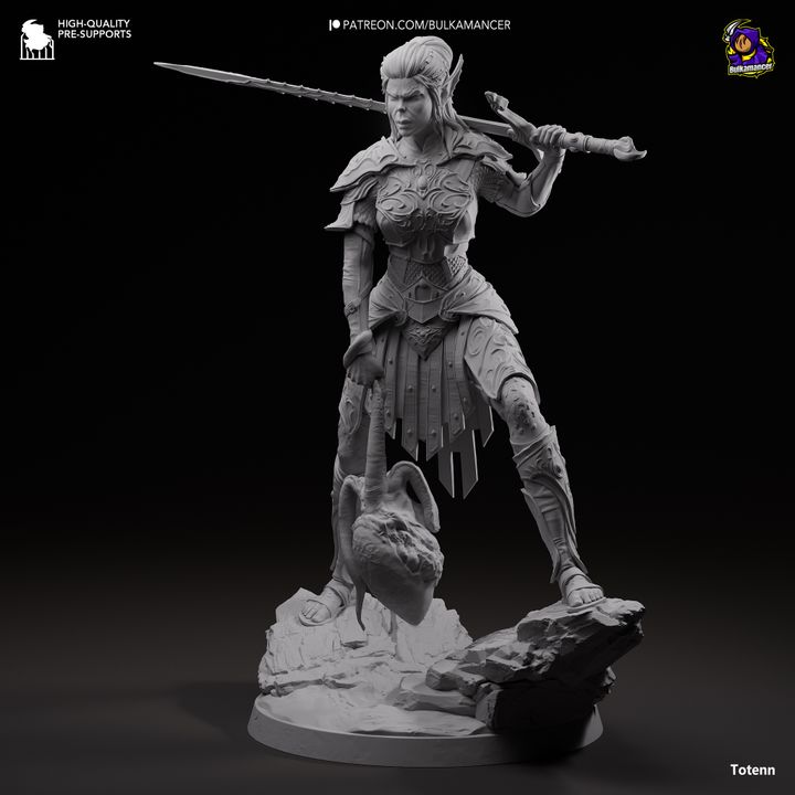 3D Printable Judgemental Warrior | 277mm by Bulkamancer Sculpts
