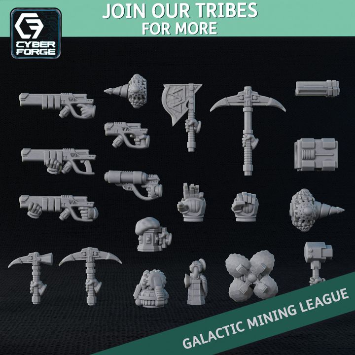 3D Printable Dwarves Galactic Mining Leagues Bundle Pack by Titan Forge Miniatures