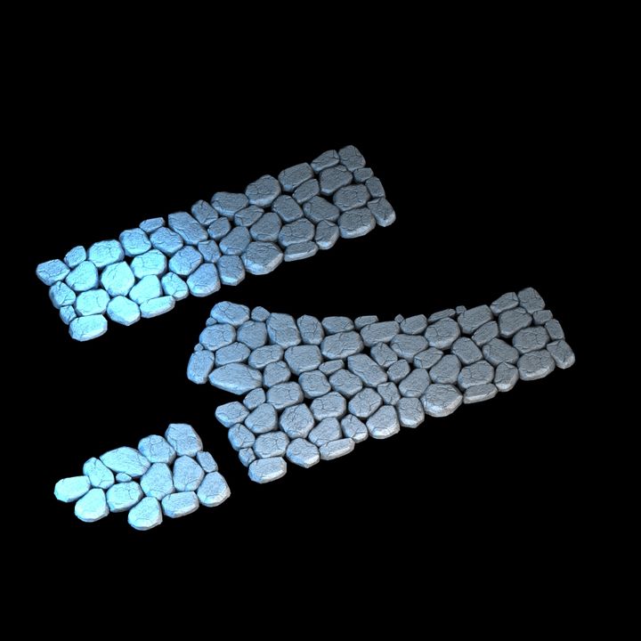 3D Printable Stone Path Set I - Medieval Town Set by Adrian