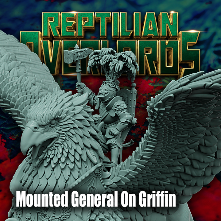 3D Printable Holy Reptilian Empire Mounted General on Griffin by ...