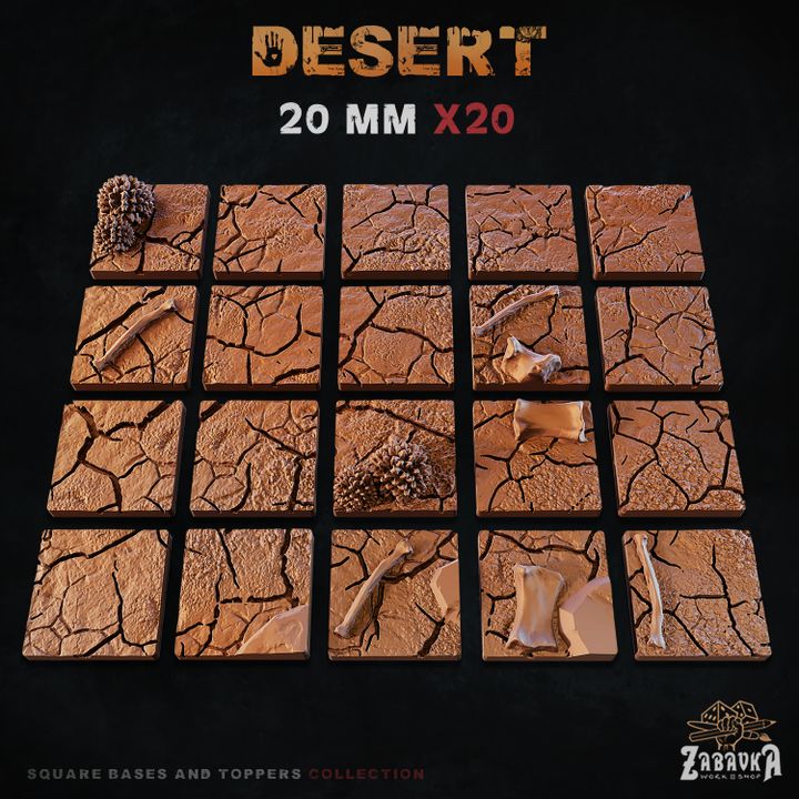 3D Printable Desert [Square] - Bases and Toppers (Full Set) by Zabavka ...