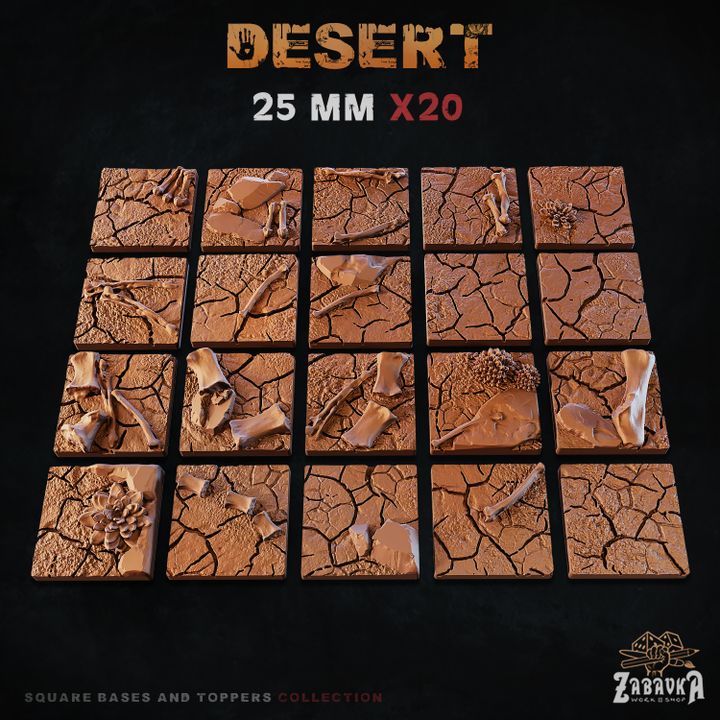 3D Printable Desert [Square] - Bases and Toppers (Full Set) by Zabavka ...