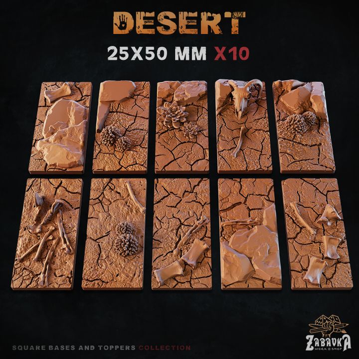 3D Printable Desert [Square] - Bases and Toppers (Full Set) by Zabavka ...