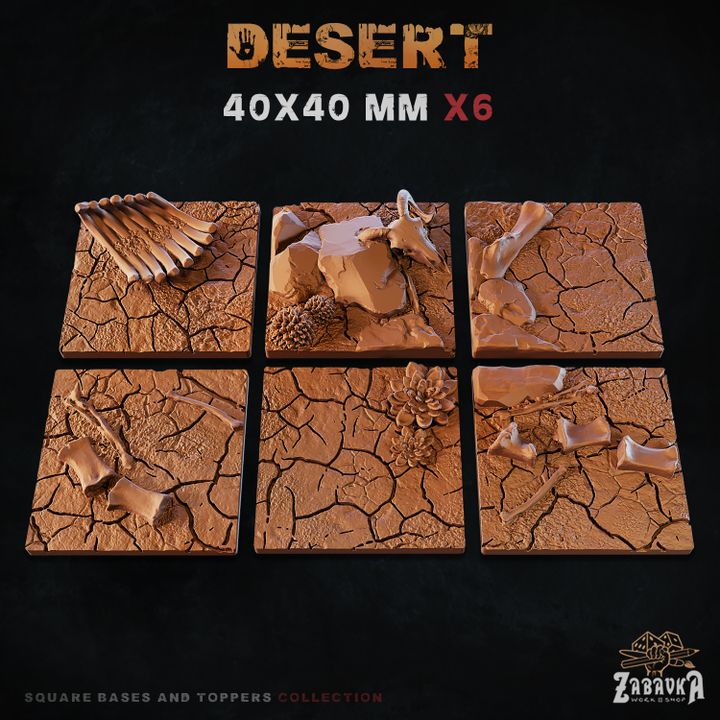 3D Printable Desert [Square] - Bases and Toppers (Full Set) by Zabavka ...