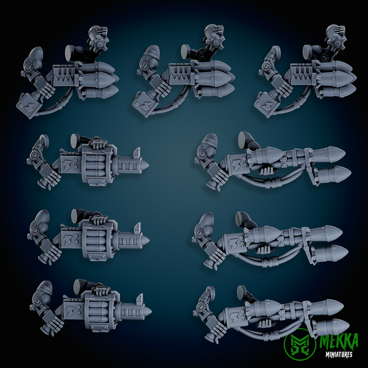3D Printable Cybork Rocket launchers by Mekka Miniatures