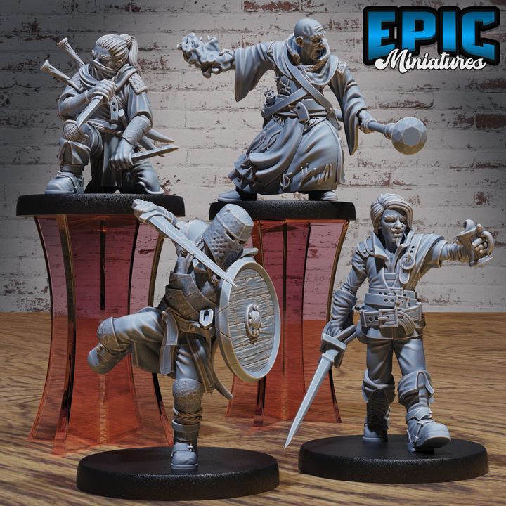 3D Printable Tavern NPC Set / Human Warrior / Male Villager / Humanoid ...