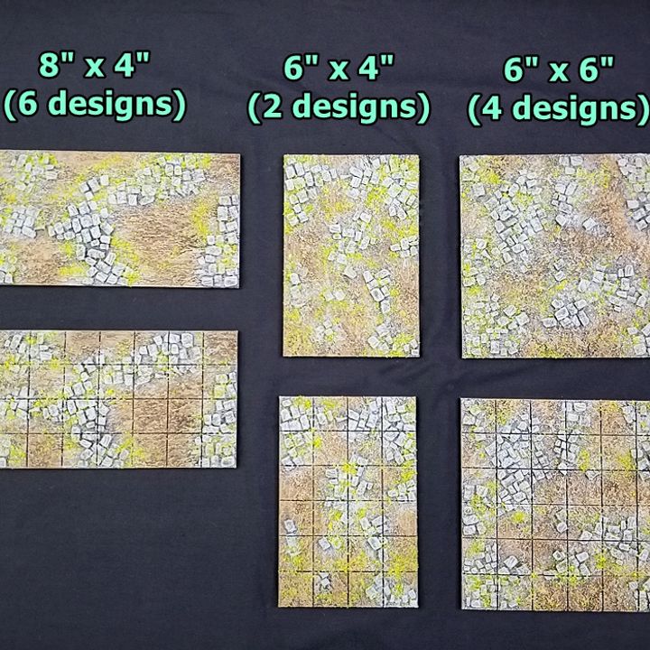 3D Printable Rough Stone Scatter Tiles - Adapter Tiles by Terrainify