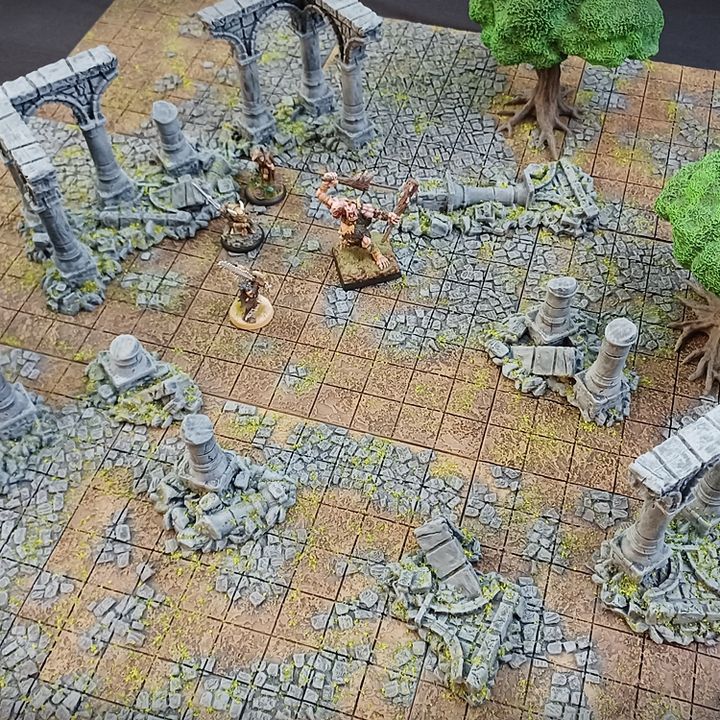 3D Printable Rough Stone Scatter Tiles - Core Tiles by Terrainify