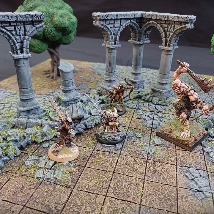 3D Printable Rough Stone Scatter Tiles - Core Tiles by Terrainify