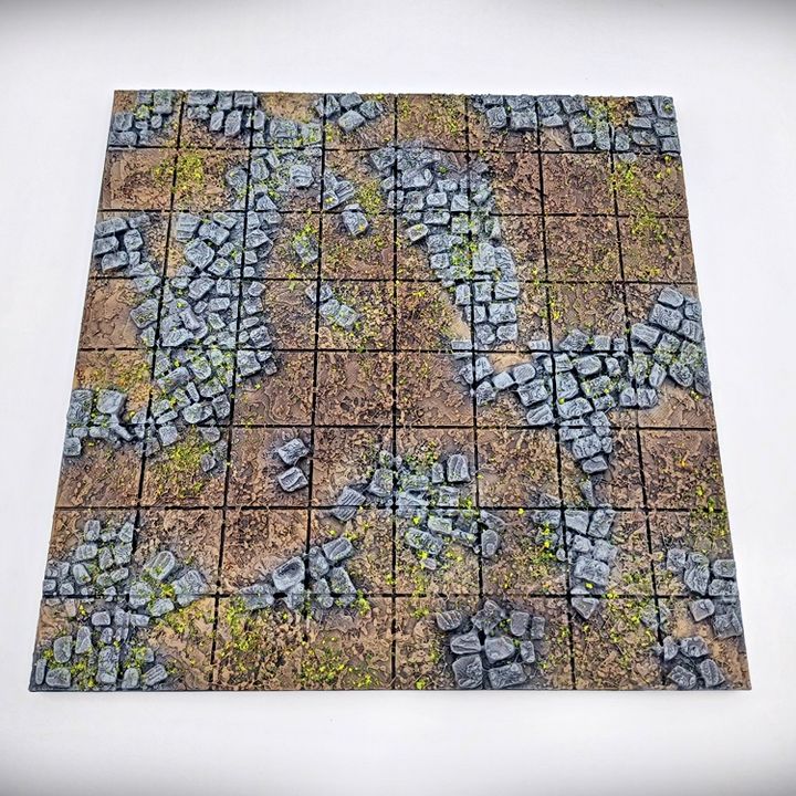 3D Printable Rough Stone Scatter Tiles - Core Tiles by Terrainify