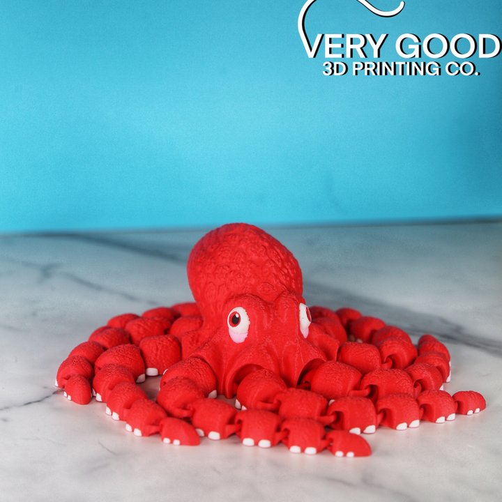 3D Printable Cute Octopus Flexi & Octopus Tentacle Keychain by Very ...