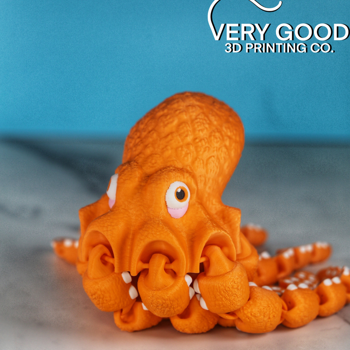 3D Printable Cute Octopus Flexi & Octopus Tentacle Keychain by Very ...