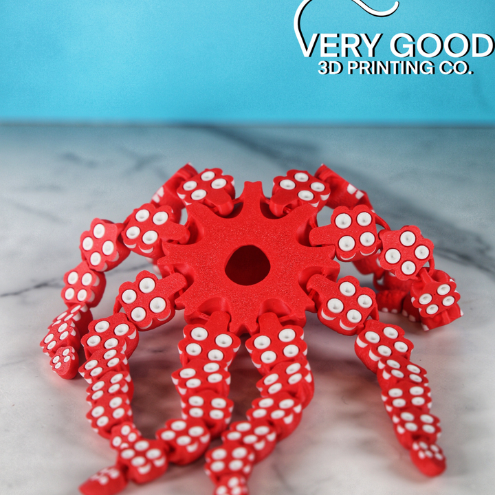 3D Printable Cute Octopus Flexi & Octopus Tentacle Keychain by Very ...