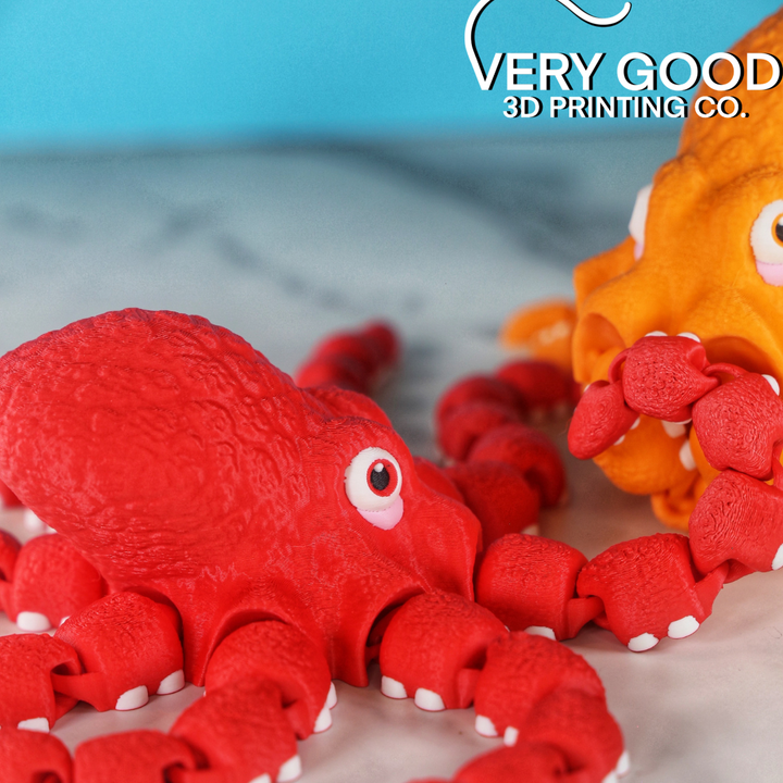 3D Printable Cute Octopus Flexi & Octopus Tentacle Keychain by Very ...