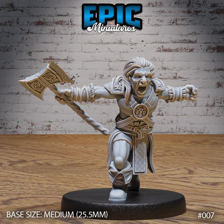 3D Printable Tavern NPC Barbarian / Human Warrior / Male Villager ...