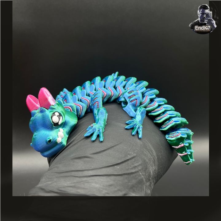 3D Printable Grumpy Baby Dragon 🐉 - Multicolor - Articulated - Print in ...
