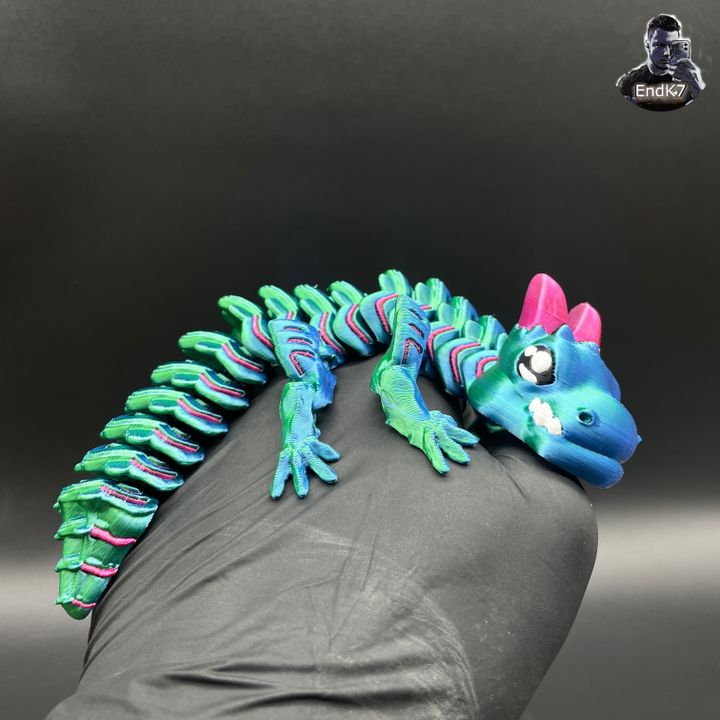 3D Printable Grumpy Baby Dragon 🐉 - Multicolor - Articulated - Print in ...