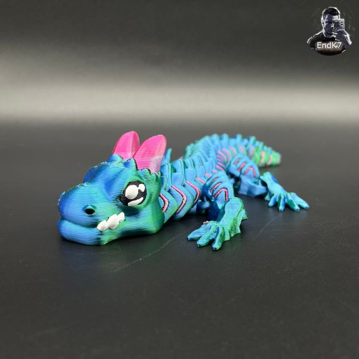 3D Printable Grumpy Baby Dragon 🐉 - Multicolor - Articulated - Print in ...