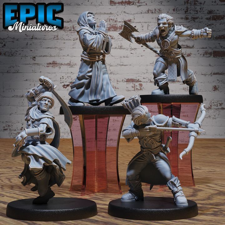 3D Printable Tavern NPC Set B / Human Warrior / Male Villager ...