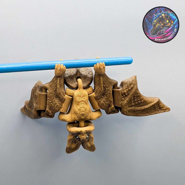 3D Printable Baby Flexi Bat Keychain by Kirsten M