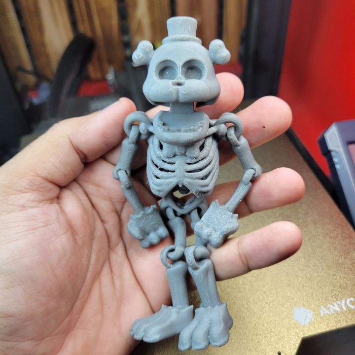 3D Printable freddy skeleton / PRINT-IN-PLACE WITHOUT SUPPORT by Portal ...