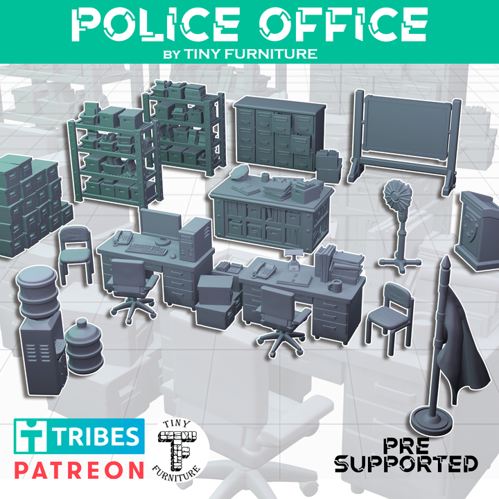 3D Printable Police Office by Tiny Furniture