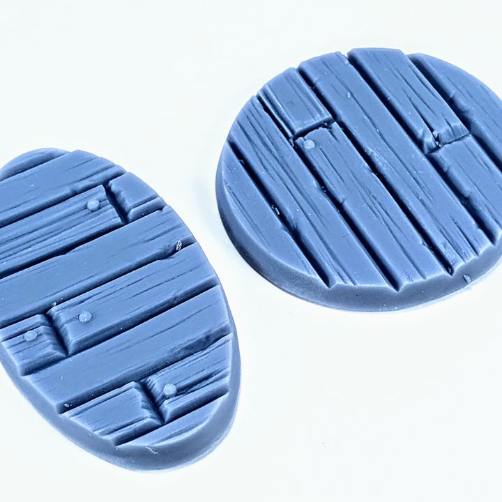 3D Printable 33-Piece Round Base Set with Magnet Slots : Wooden Planks ...