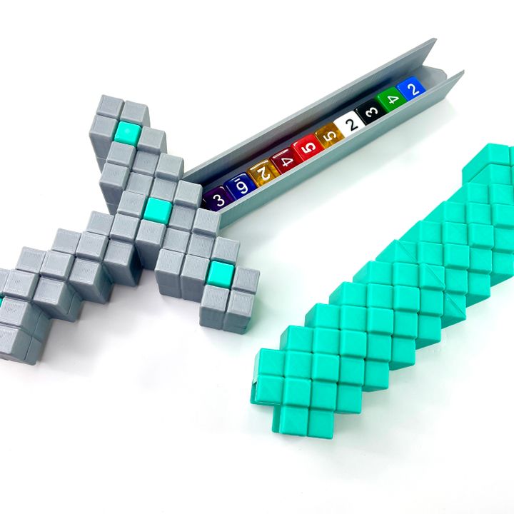 3D Printable 8-Bit Sword Of Dice Rolling by Custom Miniature Maker