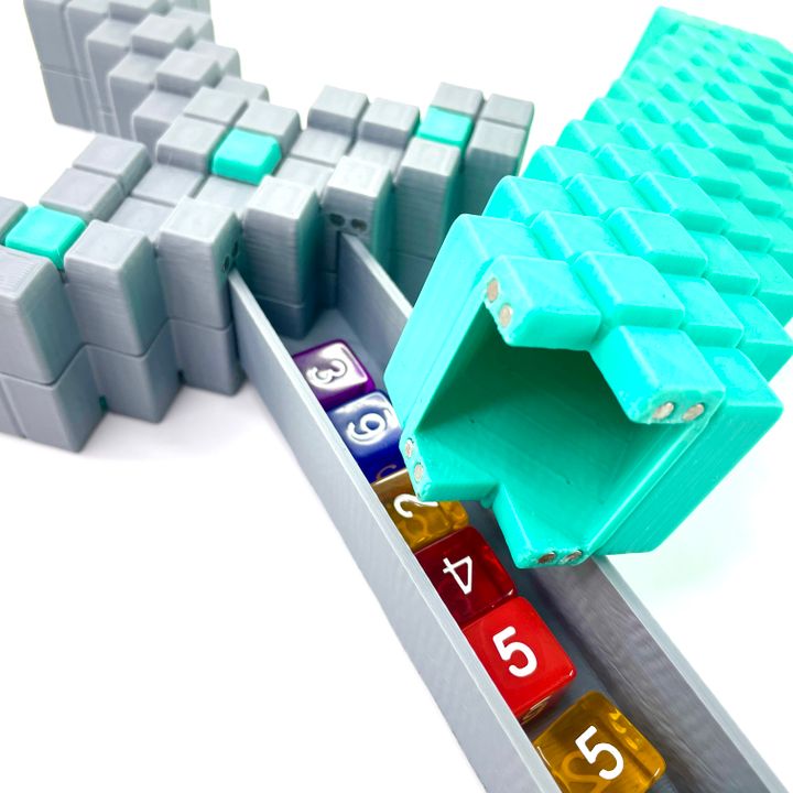 3D Printable 8-Bit Sword Of Dice Rolling by Custom Miniature Maker