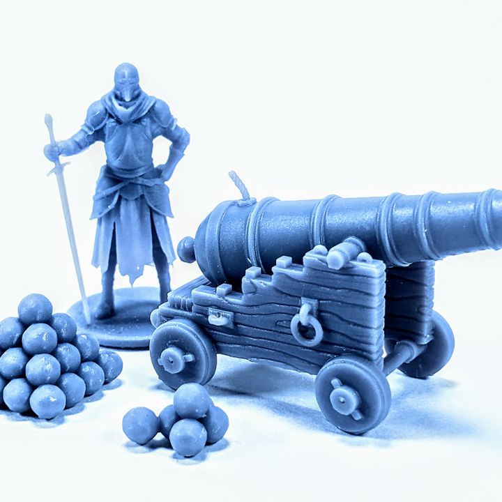 3D Printable Cannon & Shot Set by Custom Miniature Maker