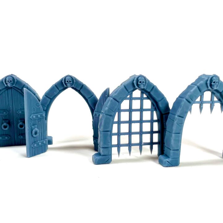 3D Printable Dungeon Gates Set by Custom Miniature Maker