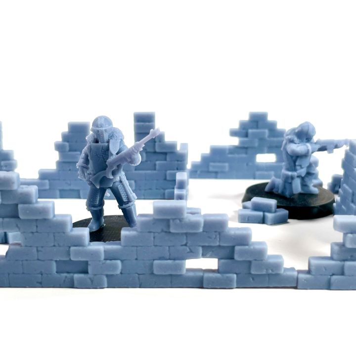 3D Printable Brick Battle Terrain Set by Custom Miniature Maker