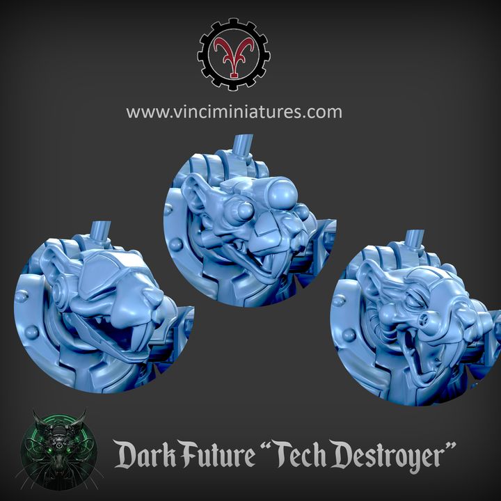 3D Printable DARK FUTURE TECH DESTROYER by vinciminiatures
