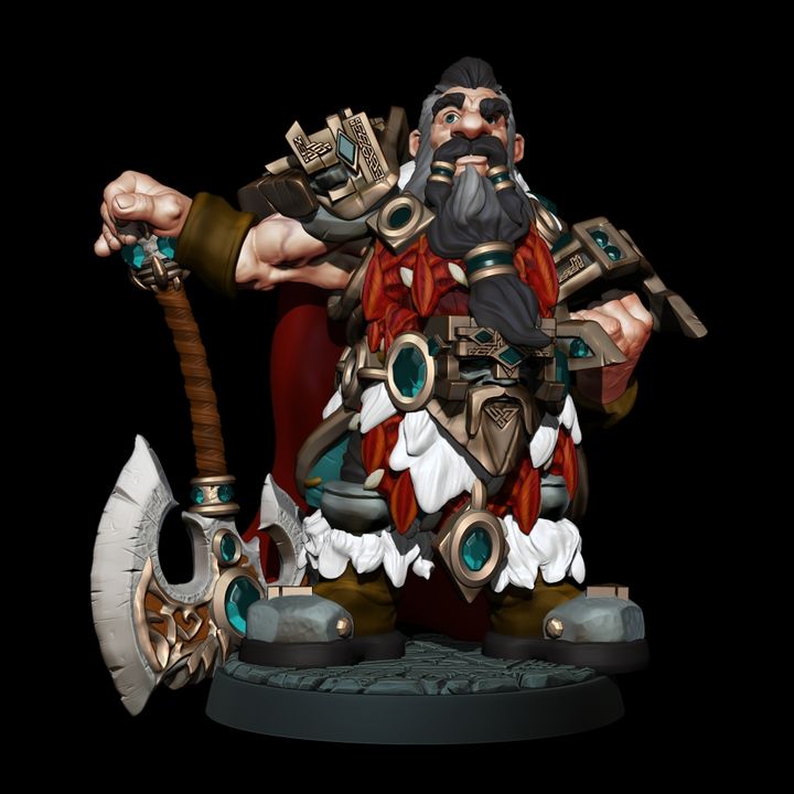 3D Printable Pegan - Dwarf Fighter by Hack N Slash Minis