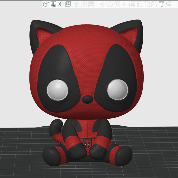 3D Printable CatPool - Deadpool Cat Figurine - No Supports 3D Print STL/3MF by SEREV3d